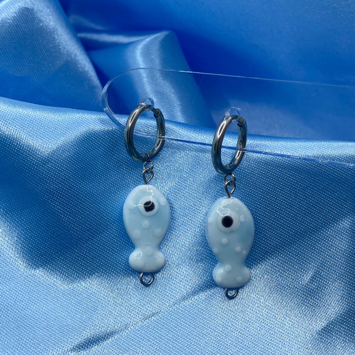 Ceramic Fish Hoop Earrings – Lapis Lily